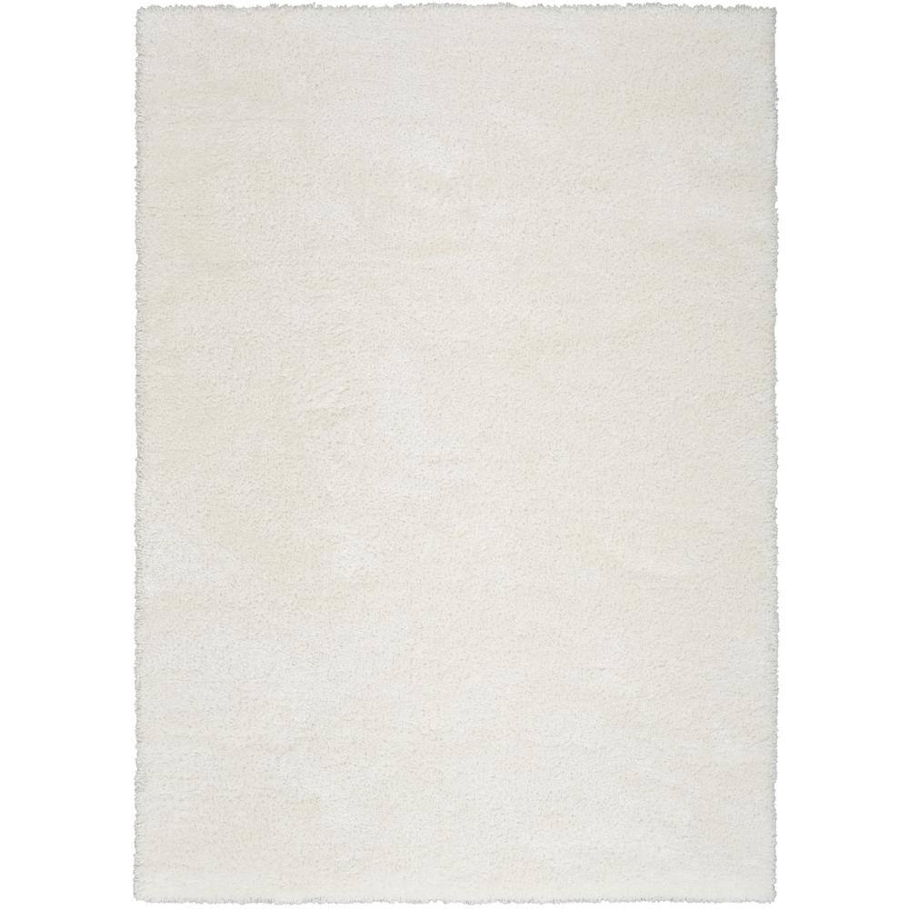 Nourison Pacific Shag Ivory 5 ft. x 7 ft. Solid Contemporary Area Rug ...
