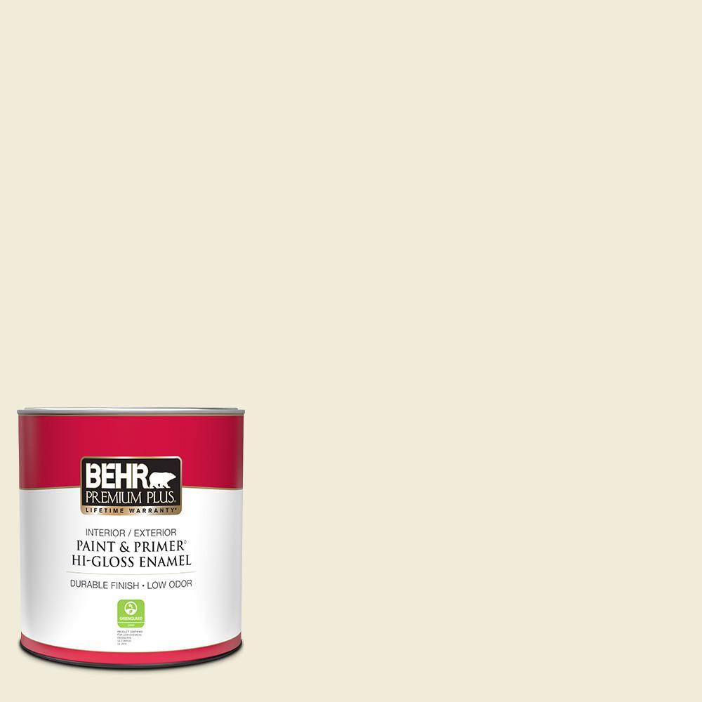 BEHR PREMIUM PLUS 1 qt. #PPU7-13 Coastal Beige Hi-Gloss Enamel Interior ...