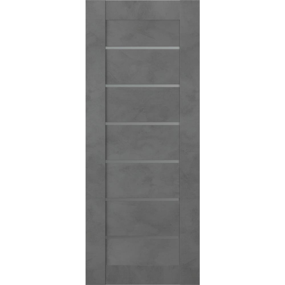 Belldinni Vona 07-02 36 in. x 80 in. No Bore Solid Core 6 Lite Frosted ...