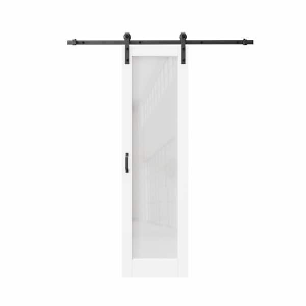 ARK DESIGN 24 in. x 96 in. 1-Lite Frosted Glass White Primed MDF ...