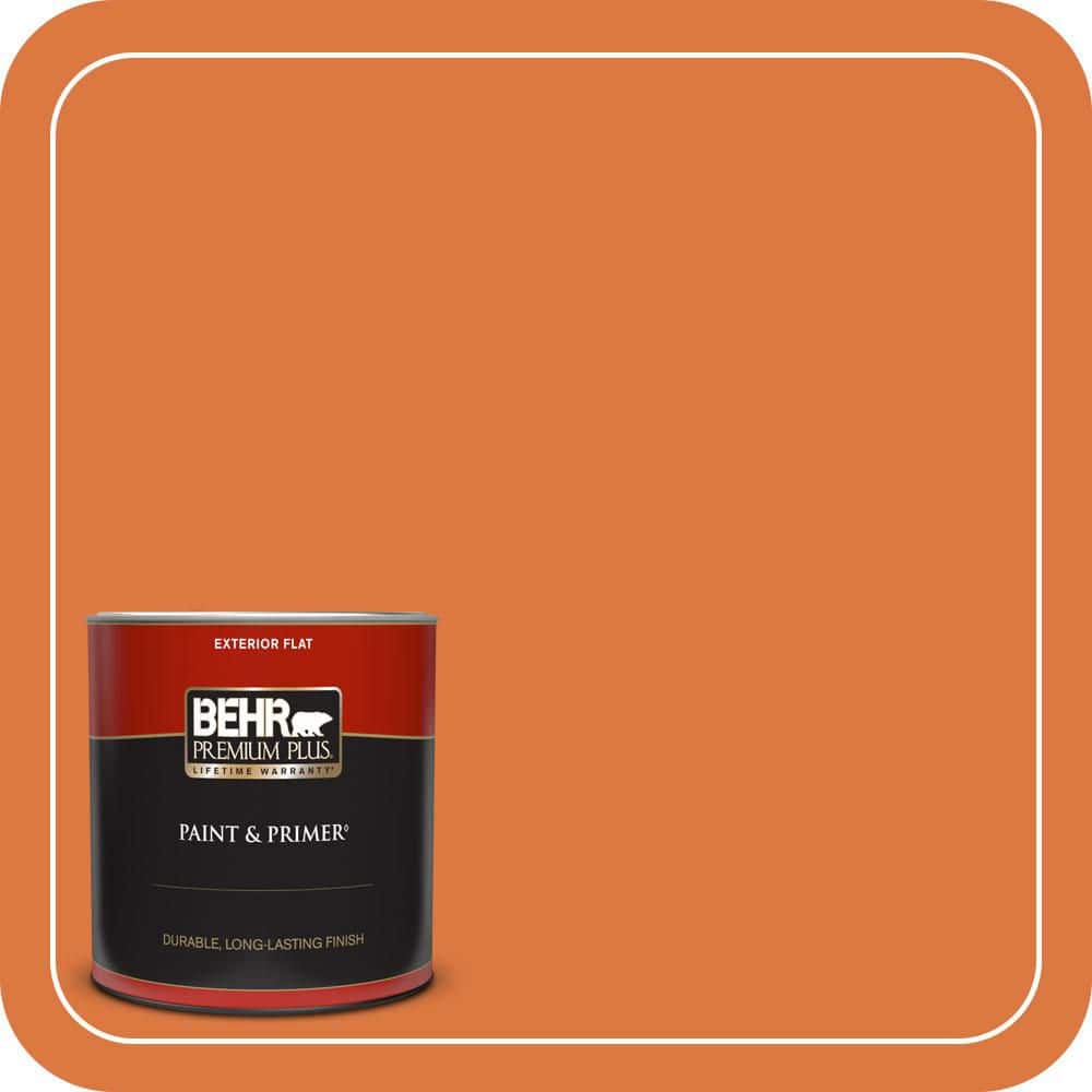 BEHR PREMIUM PLUS 1 qt. #P210-7 Japanese Koi Flat Exterior Paint ...