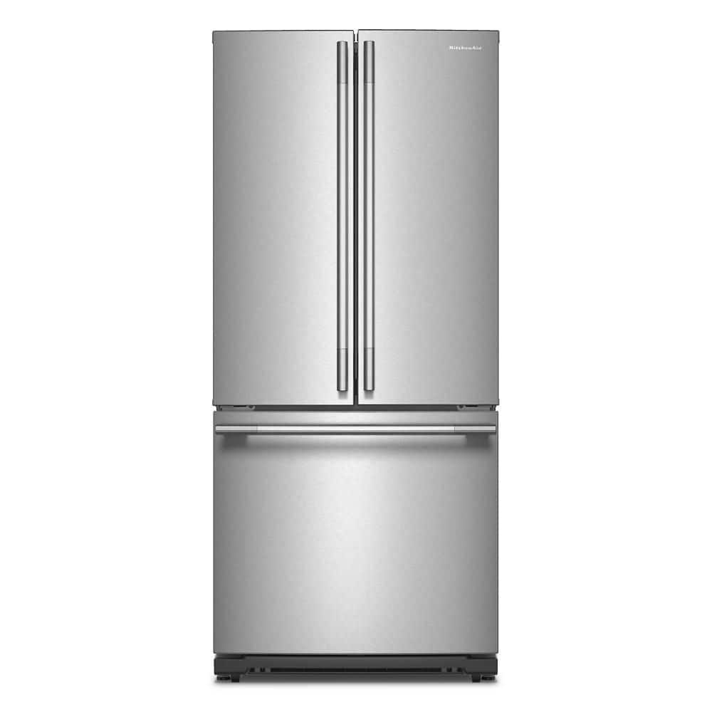 KitchenAid 30 in. 20 cu. ft. Standard Depth French Door Refrigerator in ...