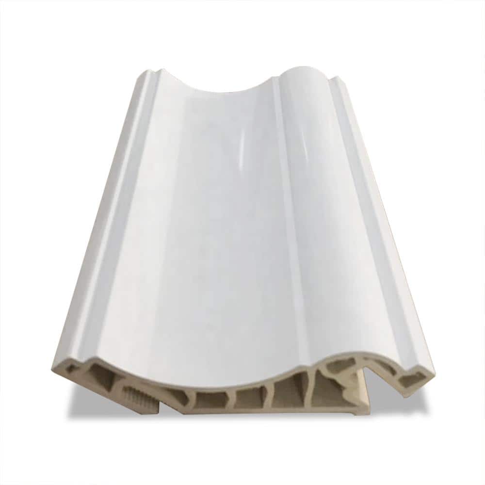 Wellco 5/6 in. x 4 in. x 118 in. White PVC Crown Moulding Trim Ceiling ...