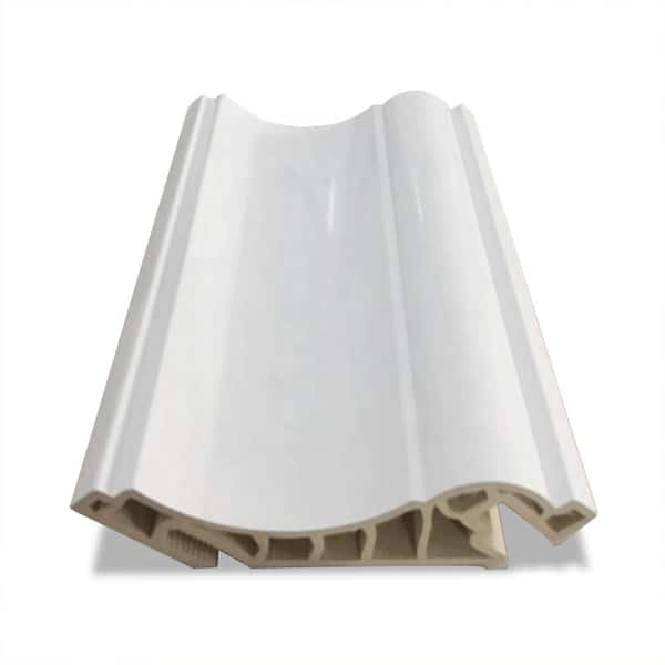 Wellco 5/6 in. x 4 in. x 118 in. White PVC Crown Moulding Trim Ceiling ...