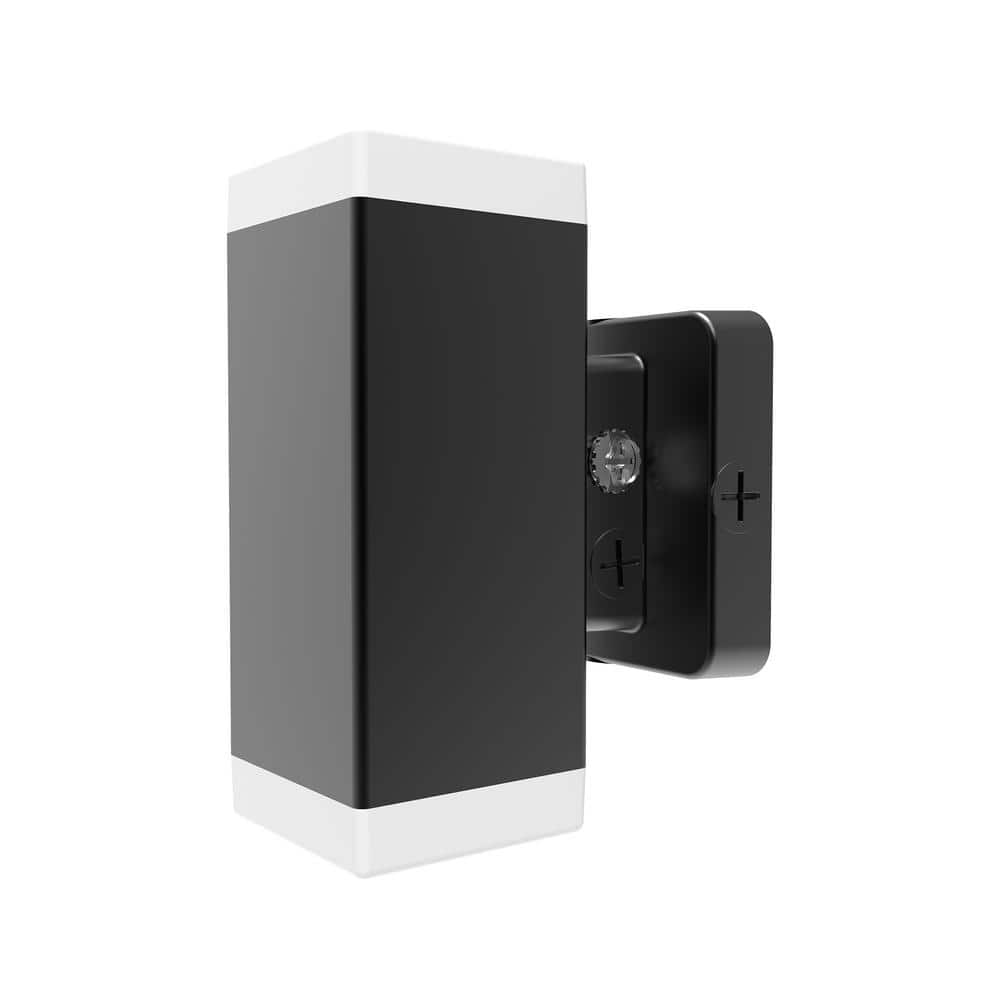 HALO 10 in. Cylinder Square Decorative Outdoor LED Wall Light, 4-Pack w ...