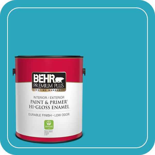 BEHR PREMIUM PLUS 1 gal. #MQ4-52 Gulf Waters Hi-Gloss Enamel Interior ...