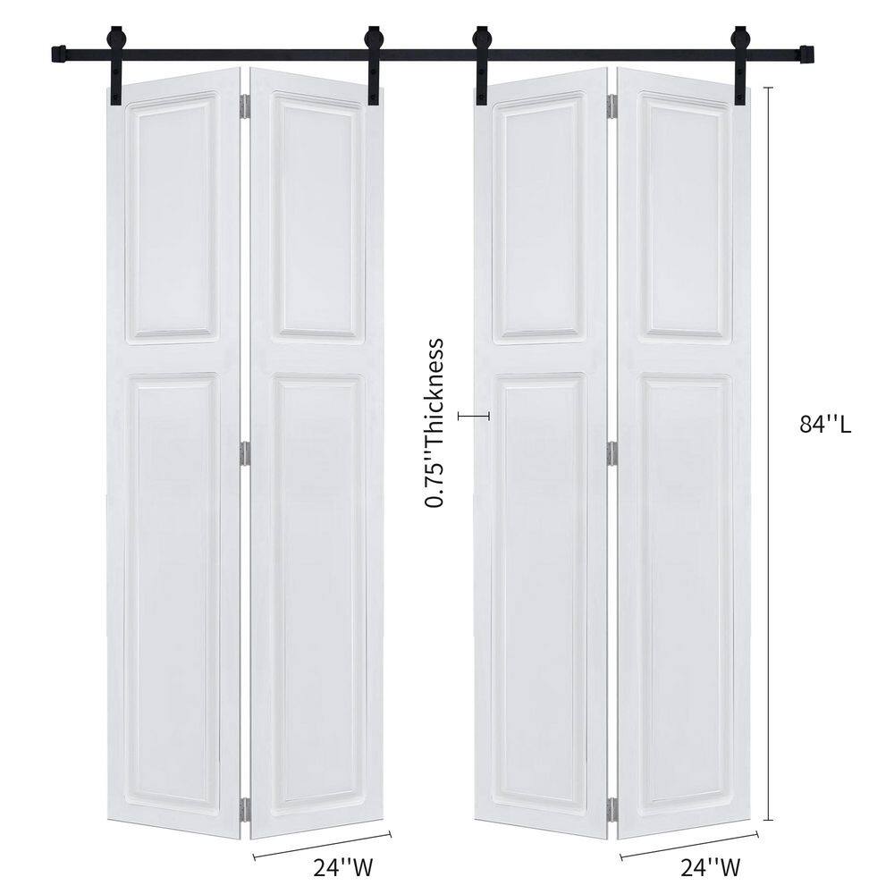 Dual 2-Panel Cottagestyle Bi-fold door 3/4 in. Thick 48 in. x 84 in ...