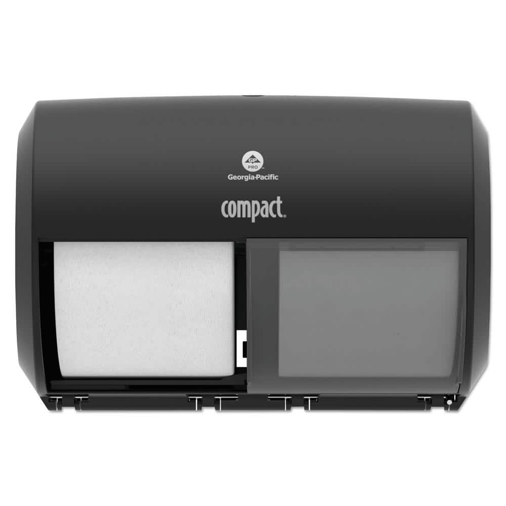 11.5 in. x 7.625 in. x 8 in. Black Compact Coreless Side-by-Side 2-Roll ...