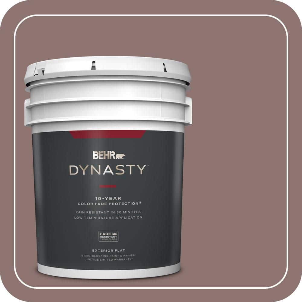 BEHR DYNASTY 5 gal. #720B-5 Bitter Briar Flat Exterior Stain-Blocking ...