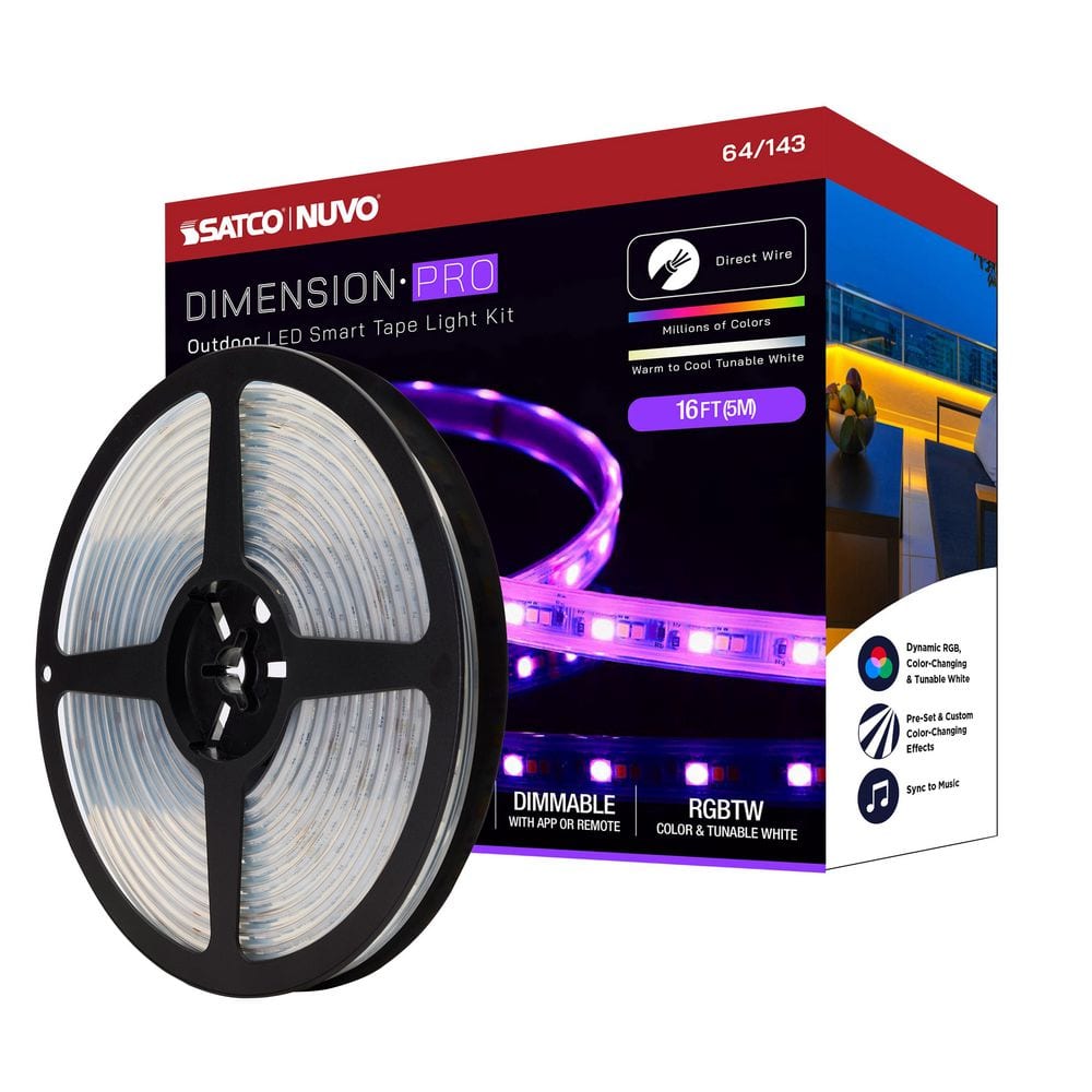 SATCO Dimension Pro Outdoor 16 ft. Hardwired 20W Dimmable IP65 Color ...