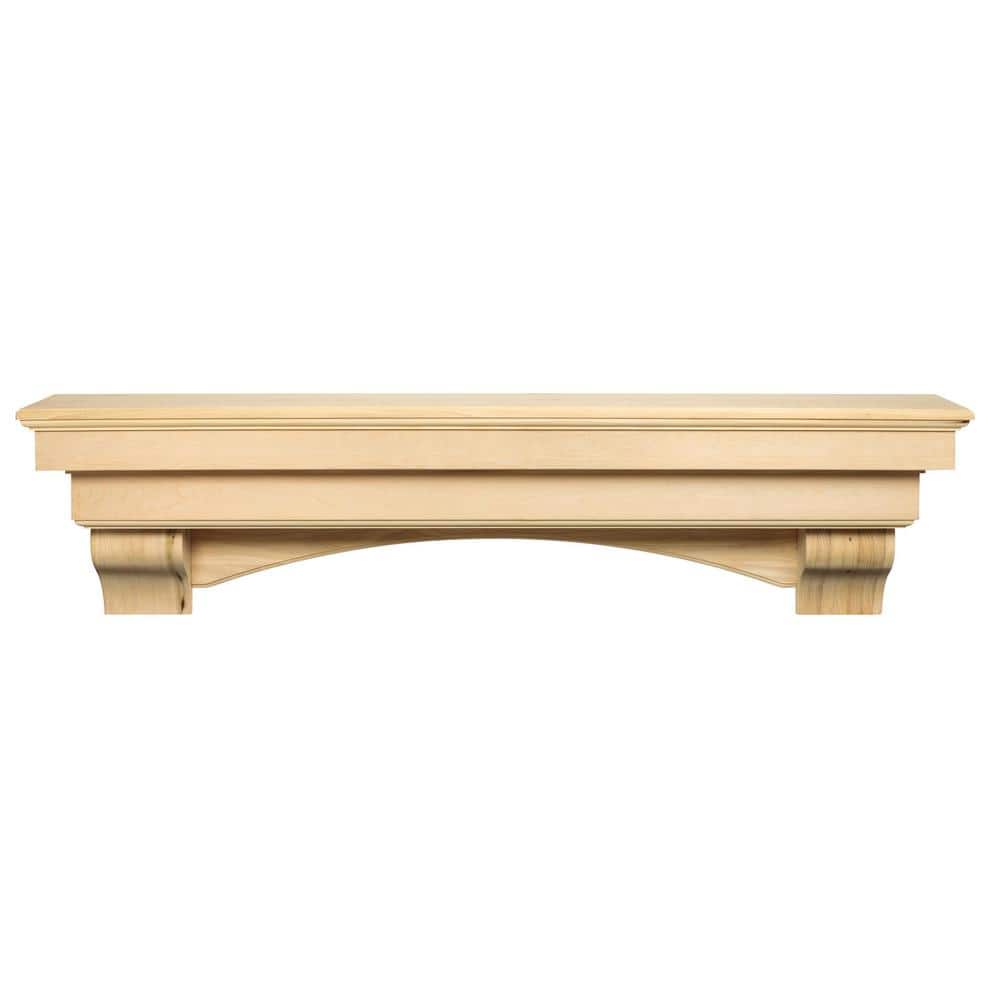 Pearl Mantels 6 ft. Unfinished Paint and Stain Grade Cap-Shelf Mantel ...