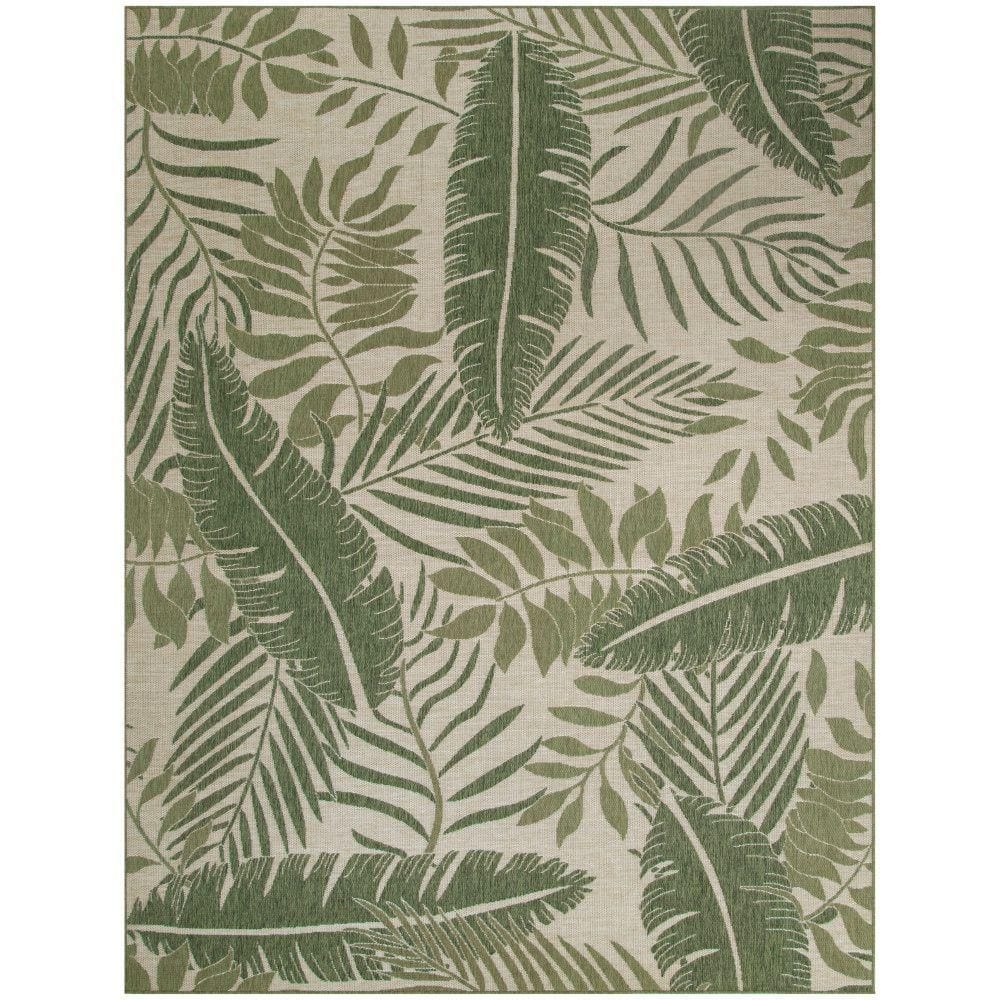 Nourison Garden Oasis Ivory Green 8 ft. x 10 ft. Nature-inspired ...
