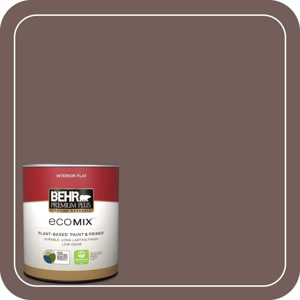 BEHR PREMIUM PLUS 1 qt. #750B-6 Tree Bark Flat EcoMix Plant-Based ...