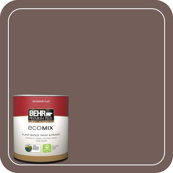 BEHR PREMIUM PLUS 1 qt. #750B-6 Tree Bark Flat EcoMix Plant-Based ...