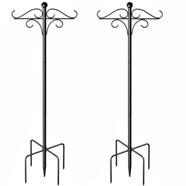 92 in. Metal Double Shepard's Hooks for Outdoor, Adjustable Heavy Duty ...