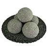 6 in. Set of 5 Ceramic Fire Balls in Charcoal Gray Speckled 01-0423 ...