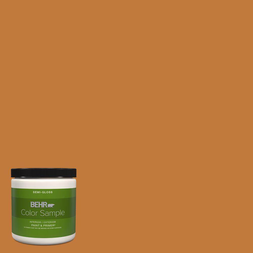 BEHR PREMIUM PLUS 8 oz. #270D-7 Fall Leaves Semi-Gloss Interior ...