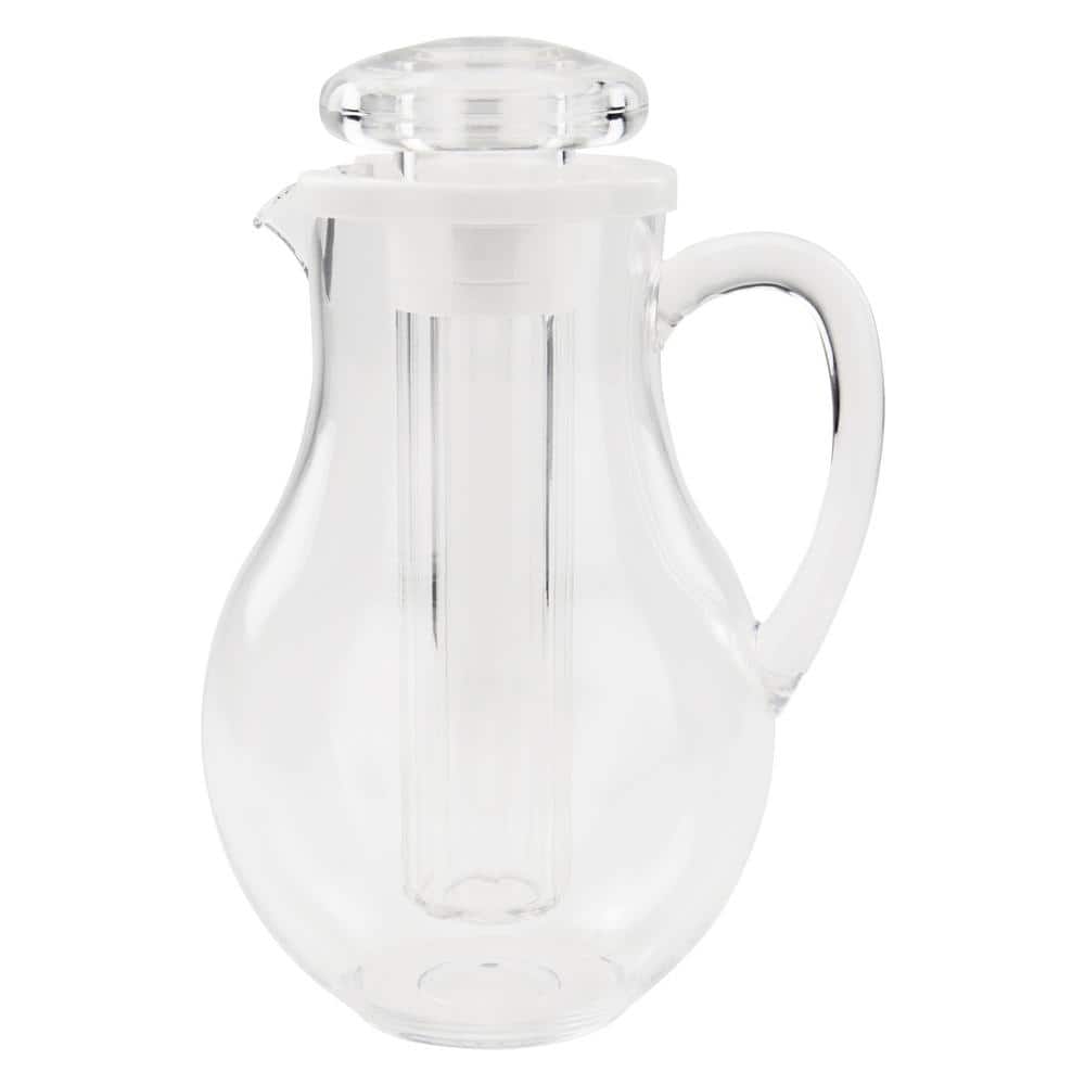 Winco 64 fl. oz. Polycarbonate Pitcher with Ice Tube Core WPIT-19 - The ...