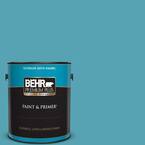 BEHR PREMIUM PLUS 1 gal. #M470-5 Explorer Blue Satin Enamel Exterior ...