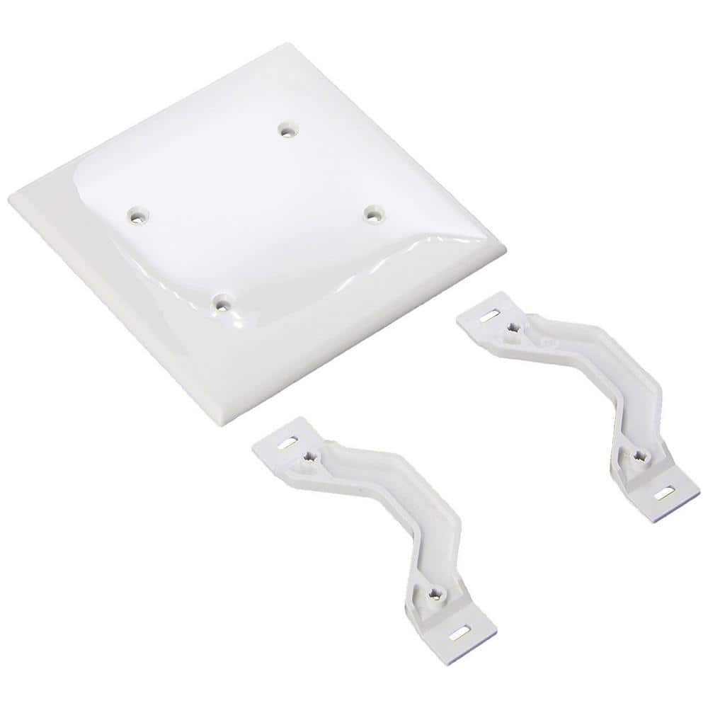 Leviton 2-Gang White Blank Plate Nylon Strap Mount Standard Wall Plate ...