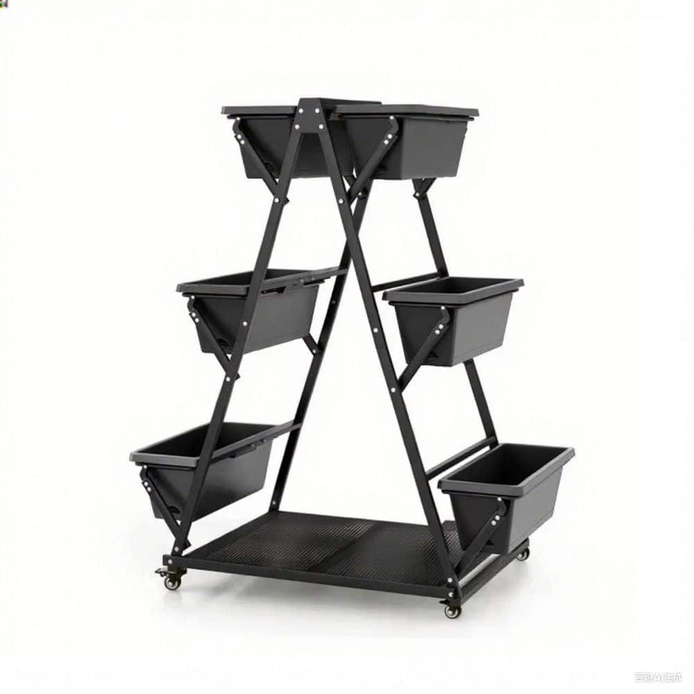 ESILOO 3-Tier Vertical metal Garden Bed with Wheels-6 Removable Planter ...