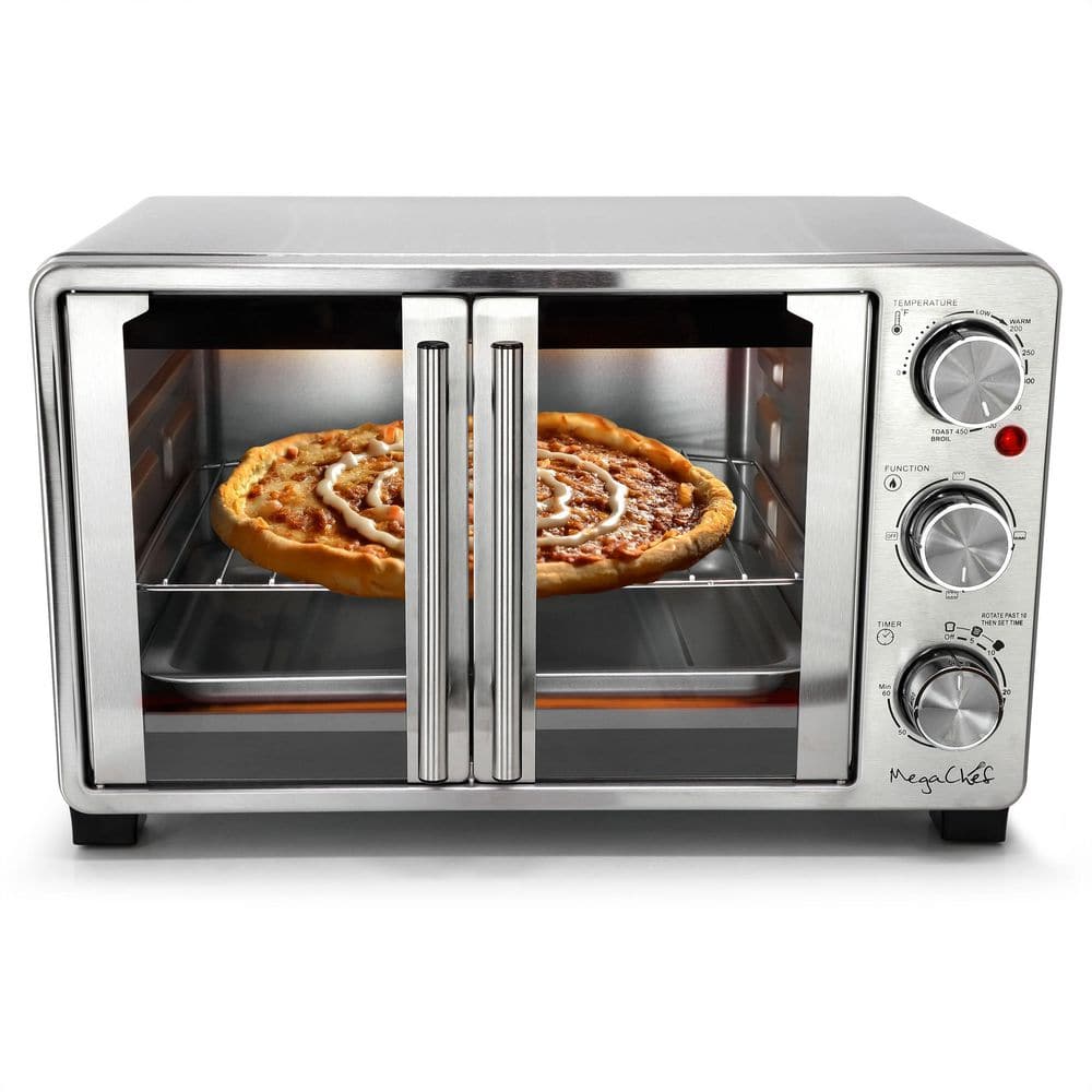 MegaChef MegaChef 25 Liter Stainless Steel French Door Multi-Function ...