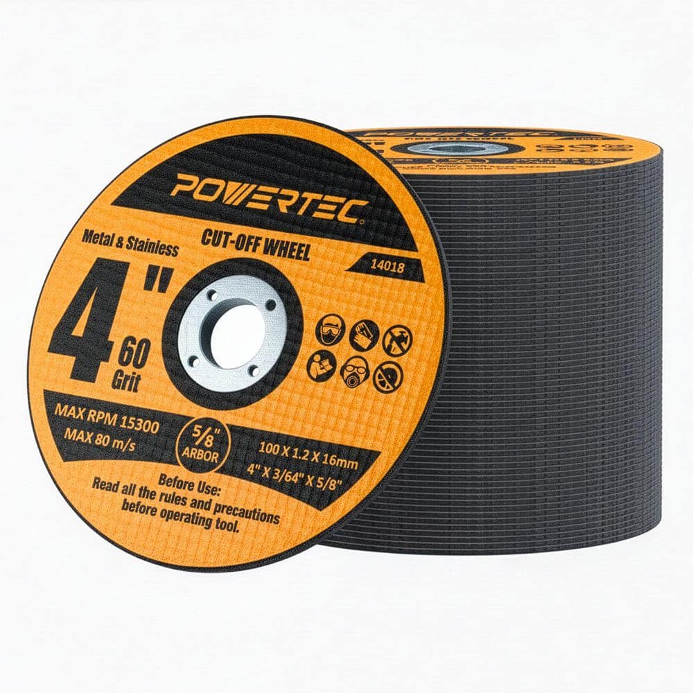 ‎POWERTEC 4 in. Metal Cut Off Wheels, 50-Pack, Iridium-Coated Aluminum ...