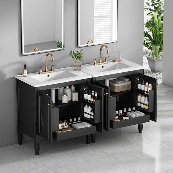 Reviews for Afhocomp 30 in. Single Sink Freestanding White Bath Vanity ...