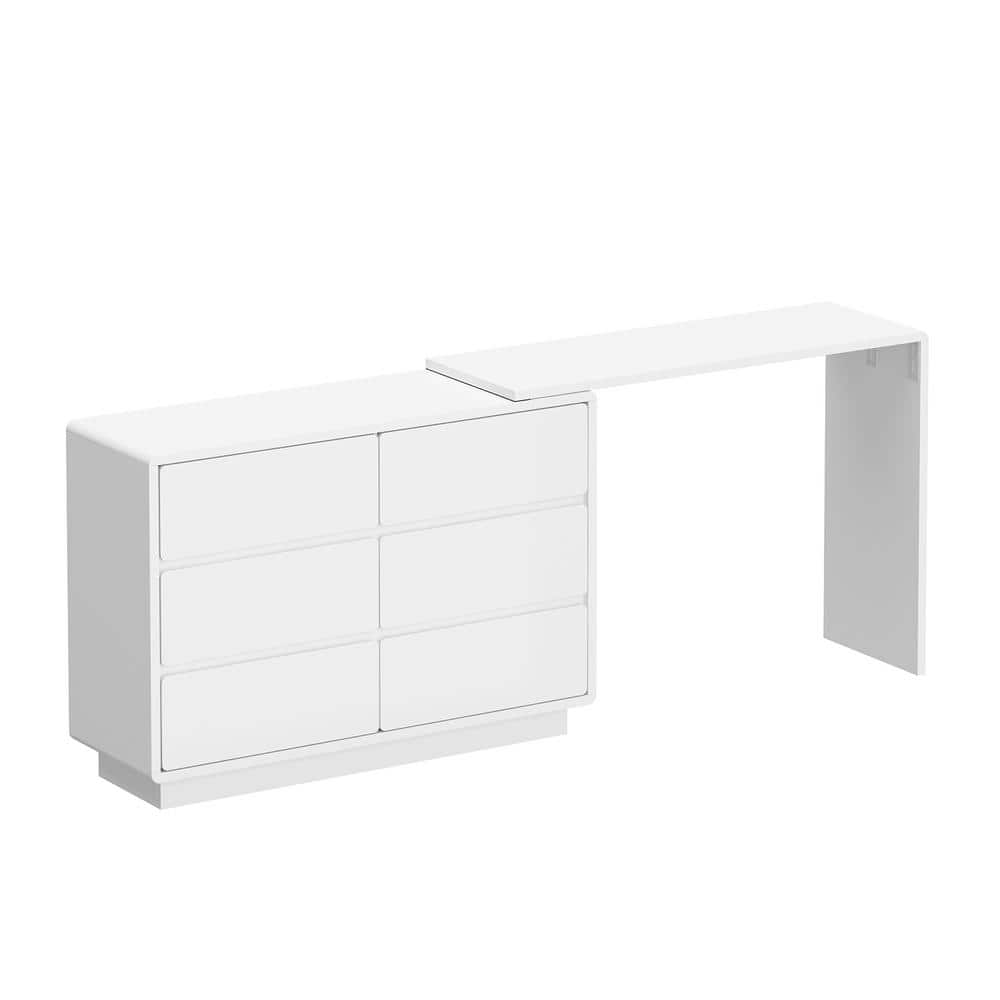 FUFU&GAGA 6-Drawer L-Shaped Chest of Drawers Cabinet with Retractable ...