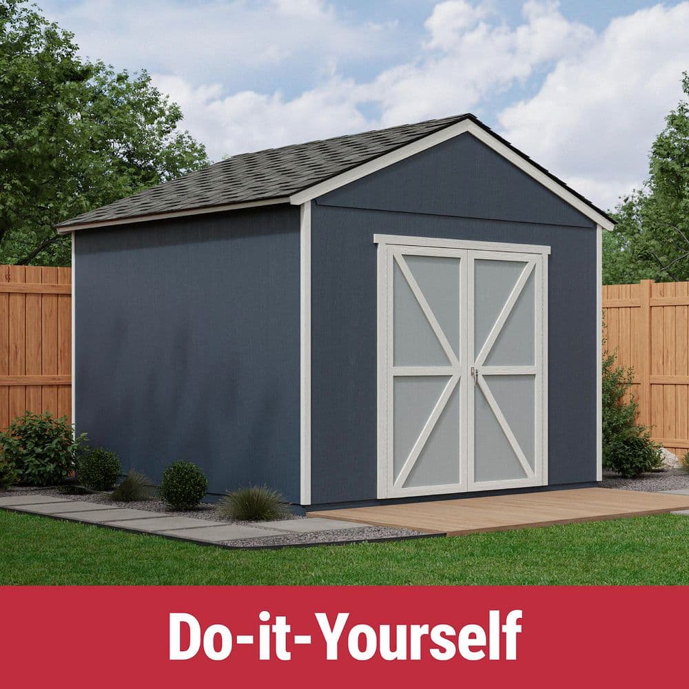 Handy Home Products DIY Rookwood 10 ft. x 10 ft. Pre-Cut Wood Shed with ...
