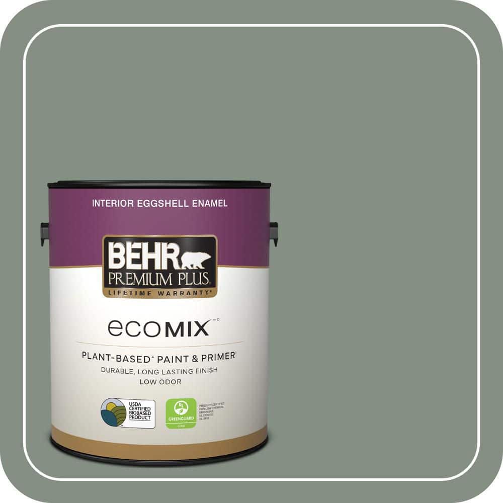 BEHR PREMIUM PLUS 1 gal. #ECC-49-3 Forest Moss Eggshell Enamel EcoMix ...