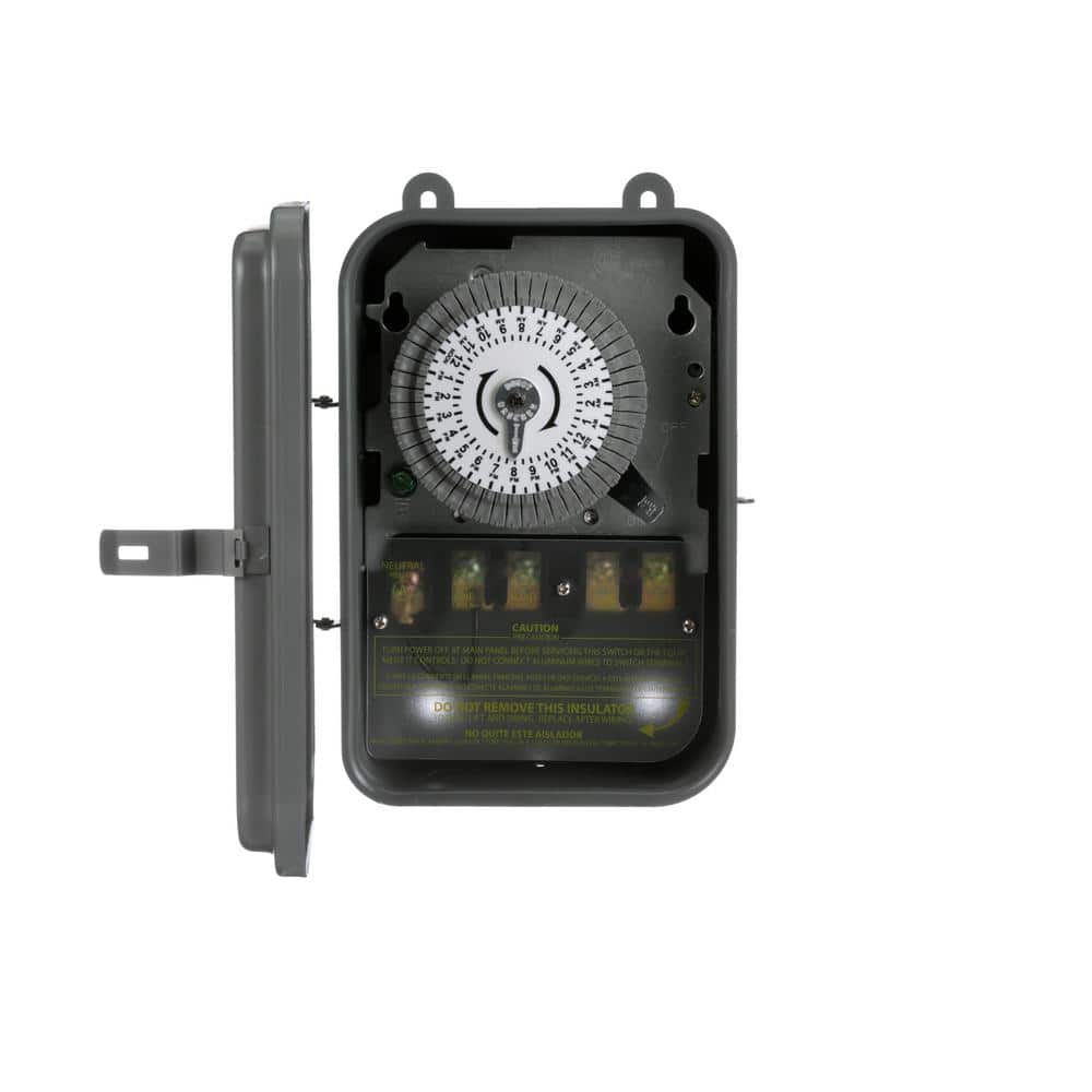 Woods 40-Amp 208-277-Volt DPST 24-Hour Mechanical Time Switch with ...