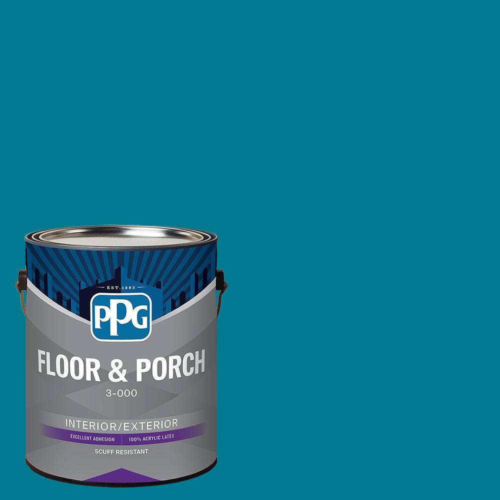 PPG 1 gal. PPG1235-7 Bimini Blue Satin Interior/Exterior Floor and ...