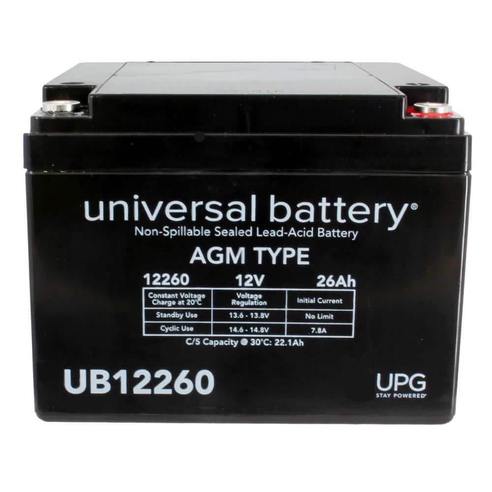 UPG 12-Volt 26 Ah AGM Rechargeable Battery w/I2 Terminals 40598 - The ...