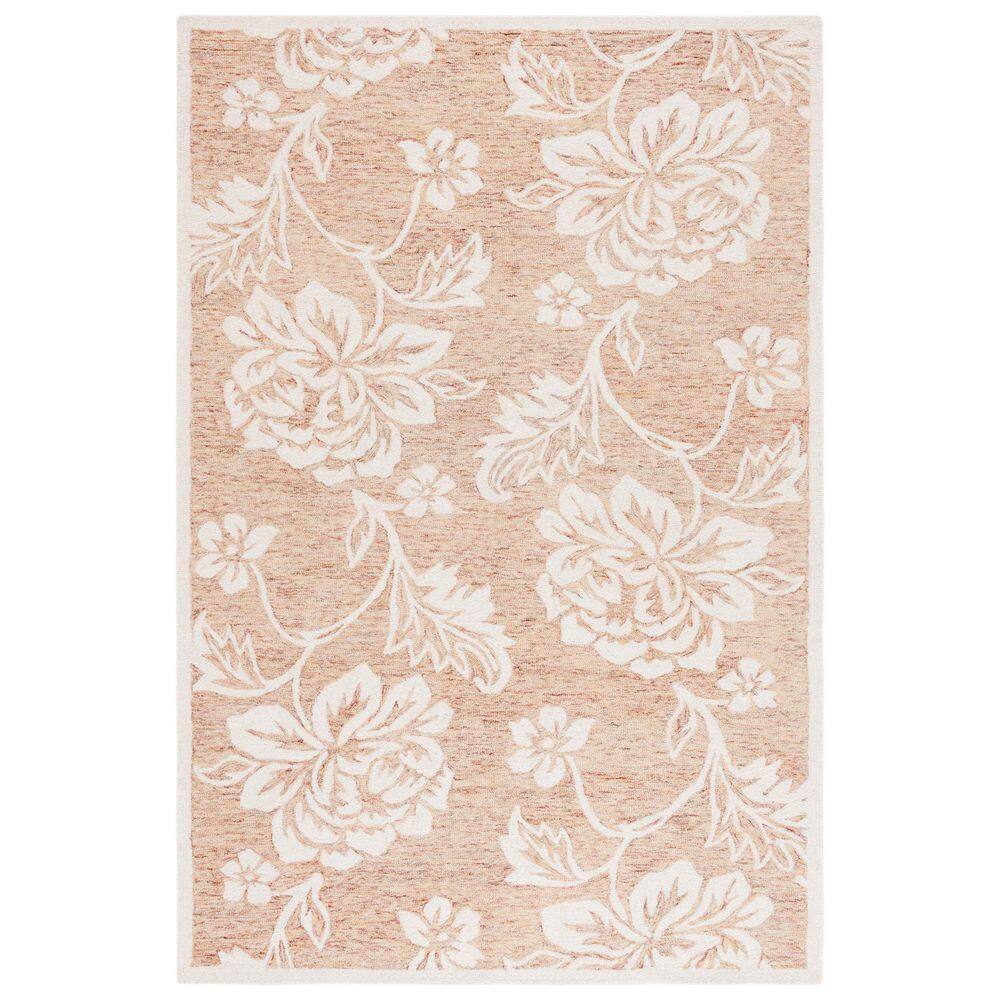 SAFAVIEH Jardin 5 ft. x 8 ft. Rust/Ivory Distressed Floral Area Rug ...