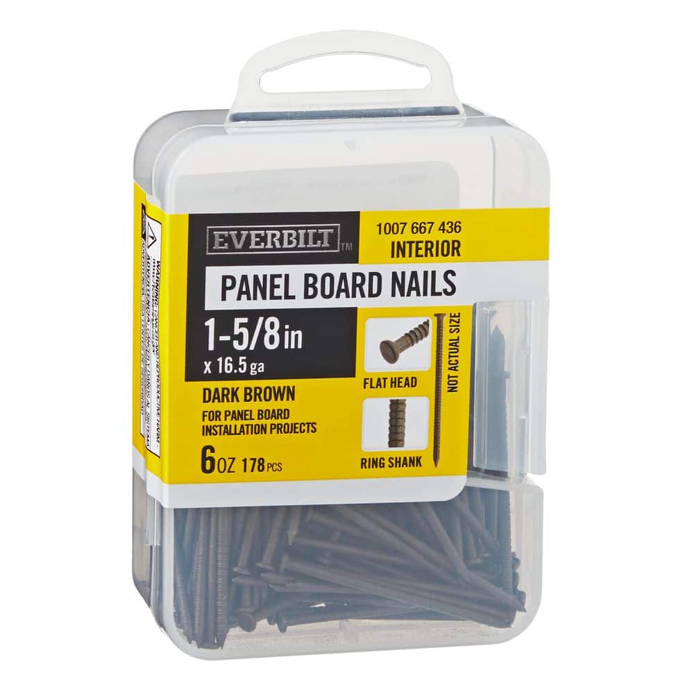 Everbilt 1-5/8 in. x #16 1/2 Dark Brown Panel Board Nail 6 oz. (178 ...