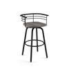 Amisco Brisk 26 in. Black Metal Grey Wood Counter Stool 41293-26/2589 ...