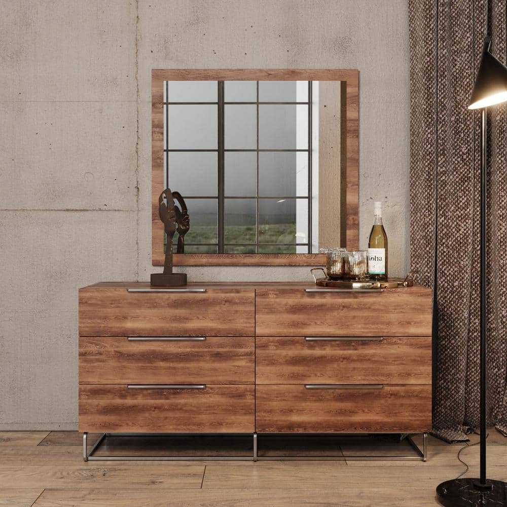 MR MODREST Nova Domus Lorenzo Walnut Light Oak 6 Drawer 61 in. Wide ...