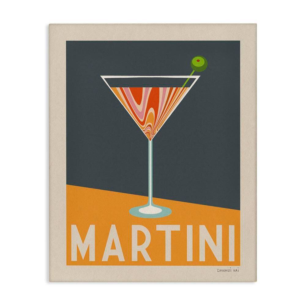 Stupell Industries Retro Swirled Martini by Danhui Nai Unframed Food Graphic Art Print 30 in. x ...