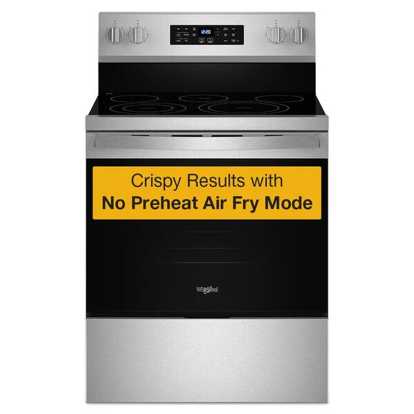 Whirlpool 30 in. 5 Element Freestanding Electric Range in Fingerprint ...