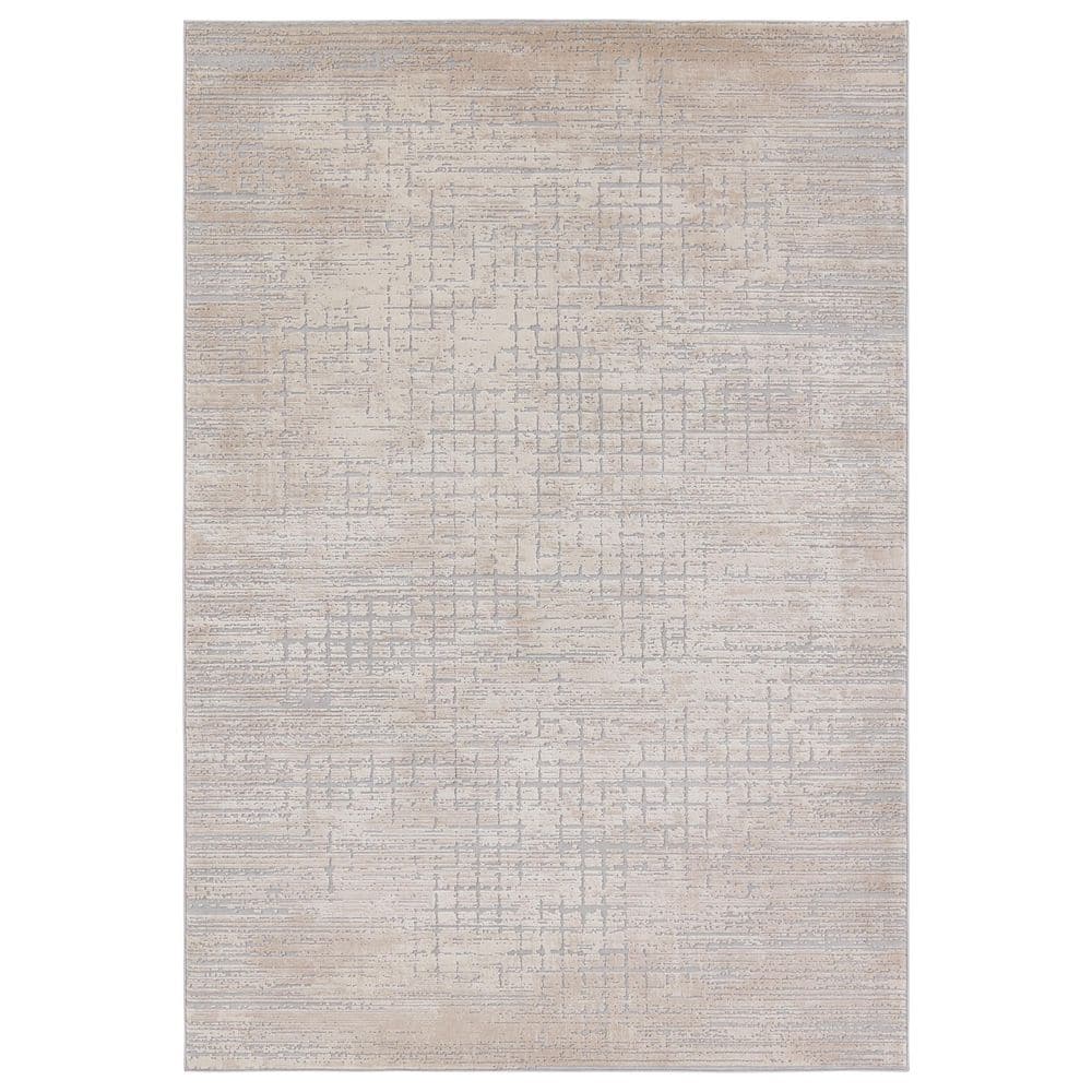 Jaipur Living Adelphine Beige 2 ft. 6 in. x 10 ft. Abstract Area Rug ...