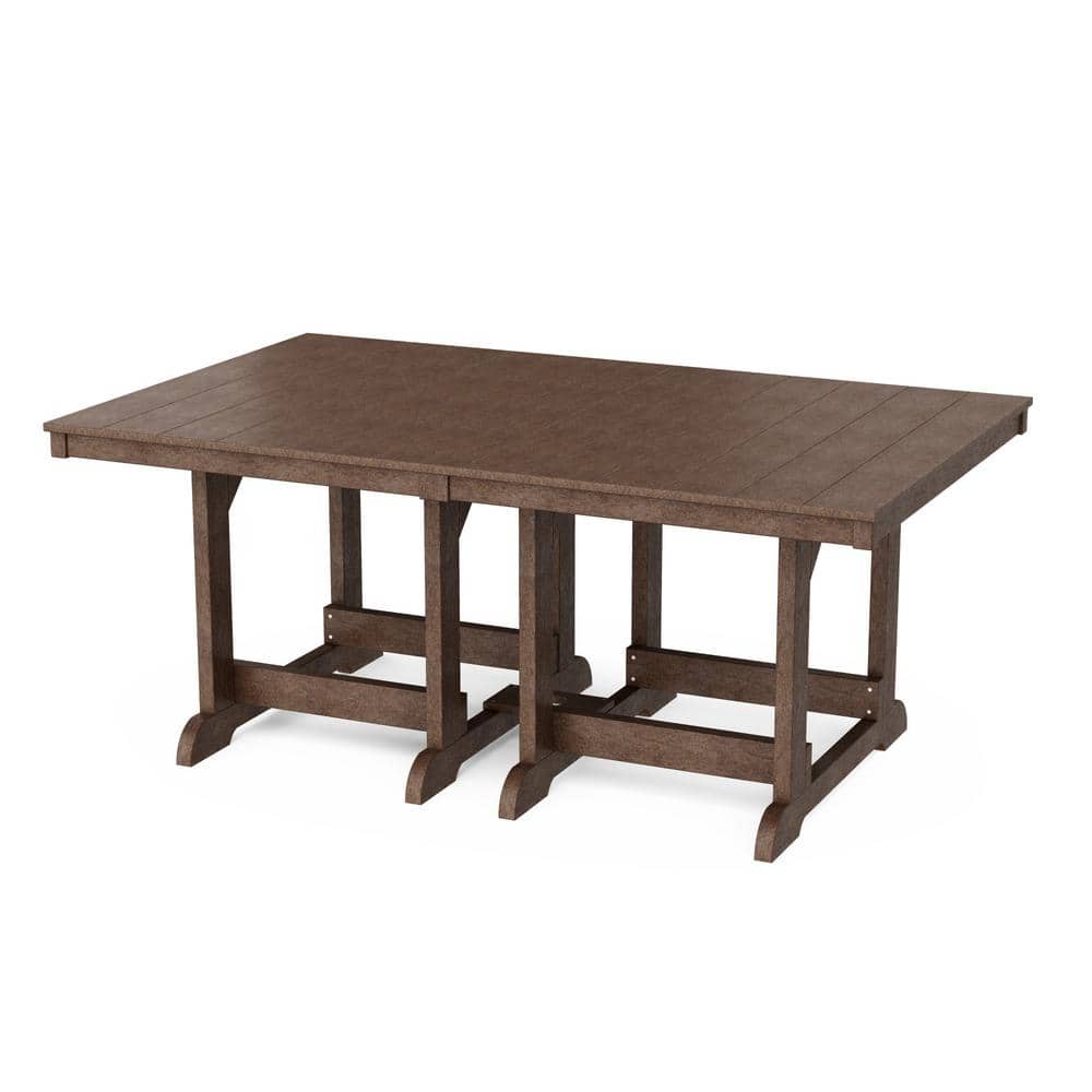 Wildridge Heritage Tudor Brown HDPE Plastic 44 in. x 72 in. Outdoor Dining Table LCC-189-TB ...