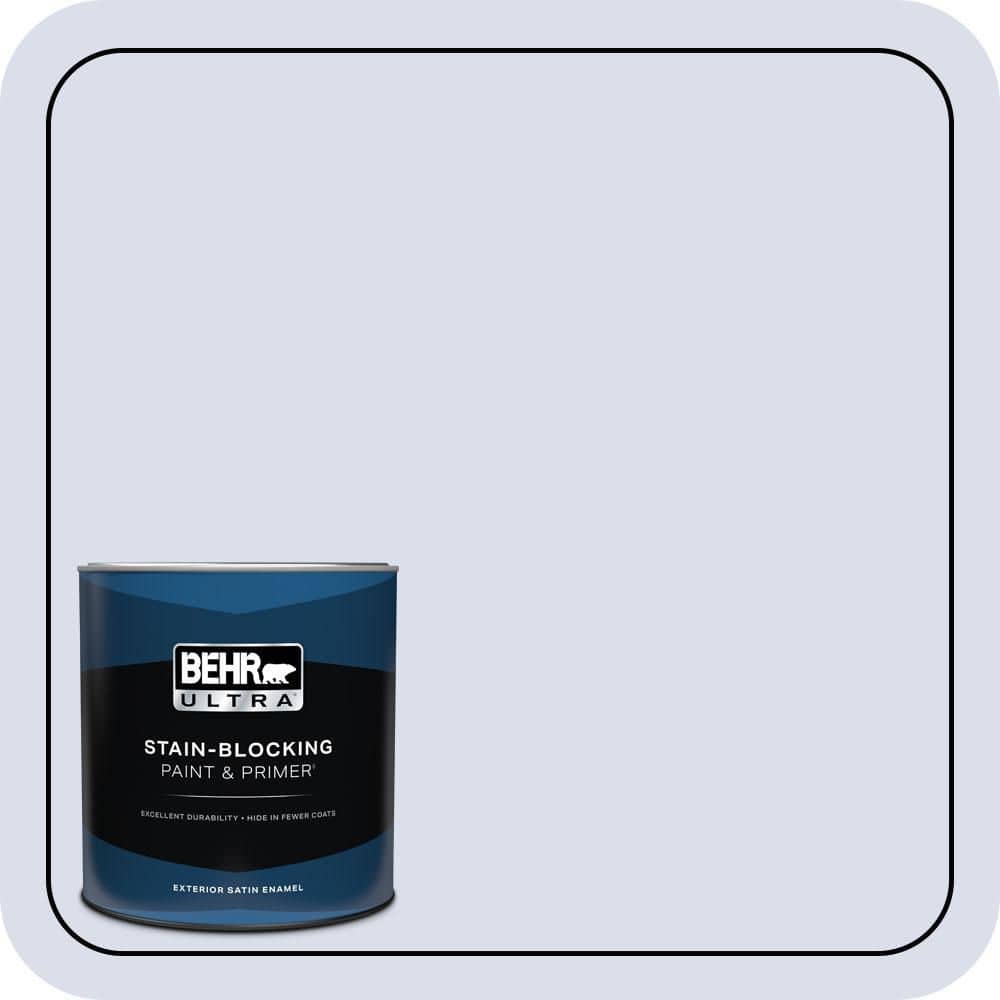 BEHR ULTRA 1 qt. #620C-1 Winter Ice Satin Enamel Exterior Paint ...