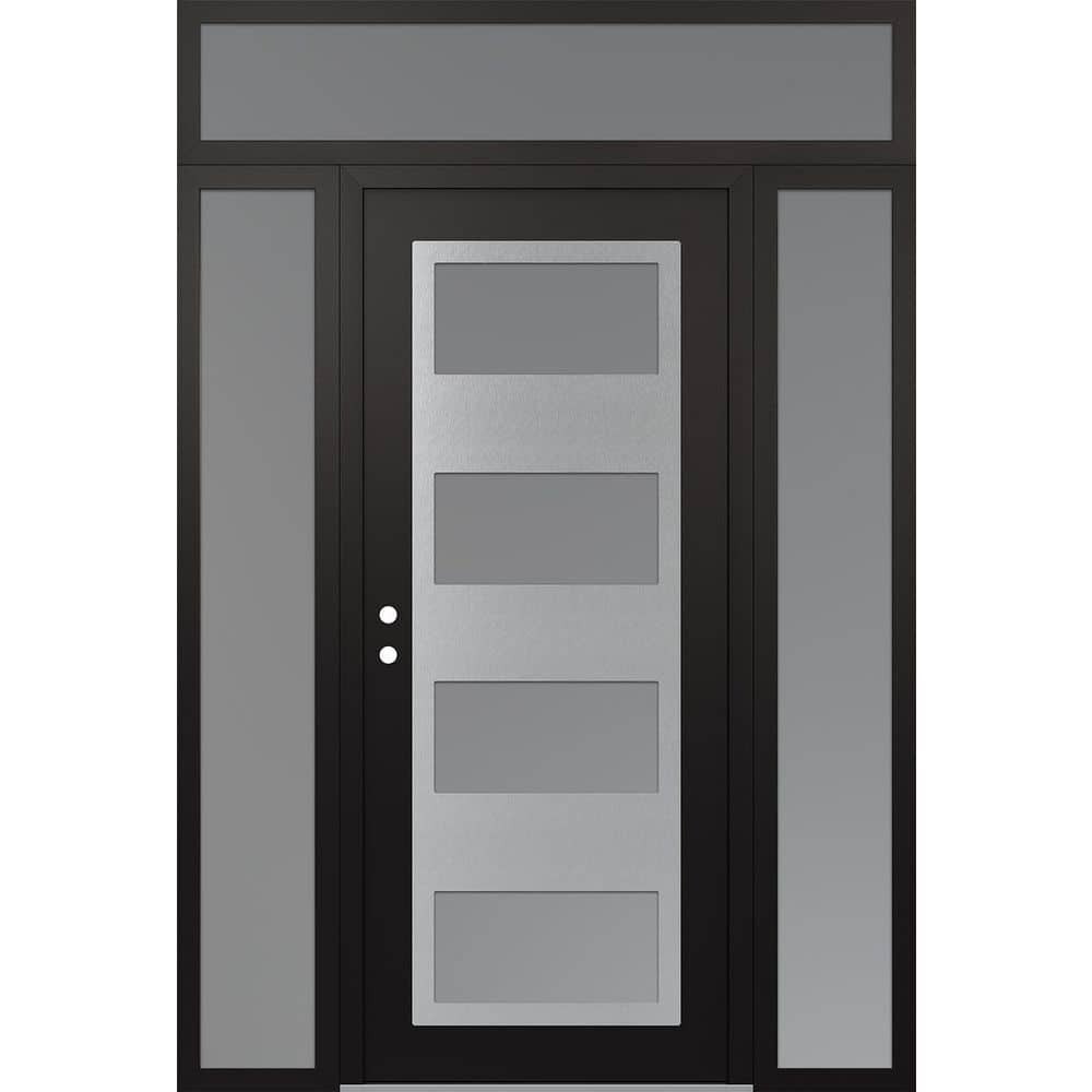 Tessari Doors C2 60 in. x 96 in.Silver P Right-Hand/Inswing Frosted ...
