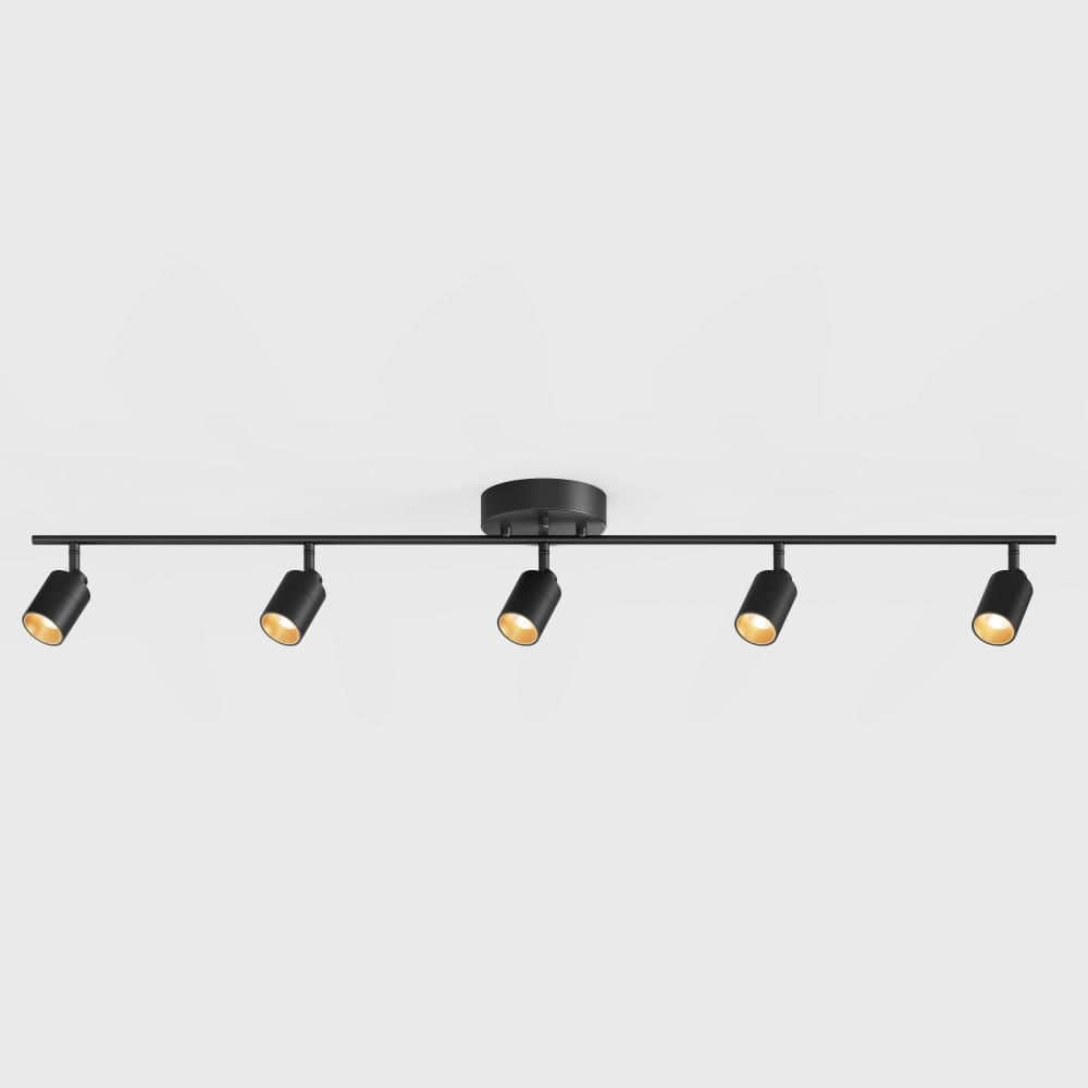 Vidalite Shura Black 5-Light 5CCT Track Light Kit, Integrated LED ...