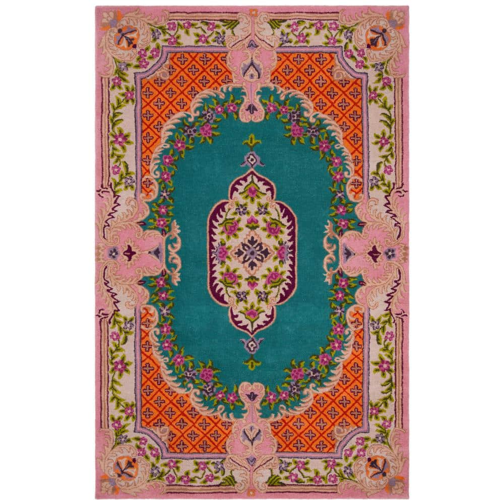 SAFAVIEH Bellagio Blue/Pink 5 ft. x 8 ft. Area Rug BLG535M-5 - The Home ...