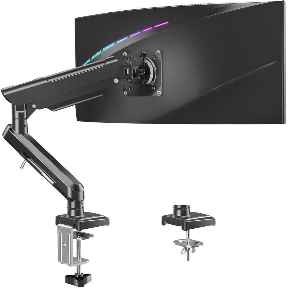 BIBIVIS Black 13-32 in. Single Monitor Desk Mount Adjustable Gas Spring ...