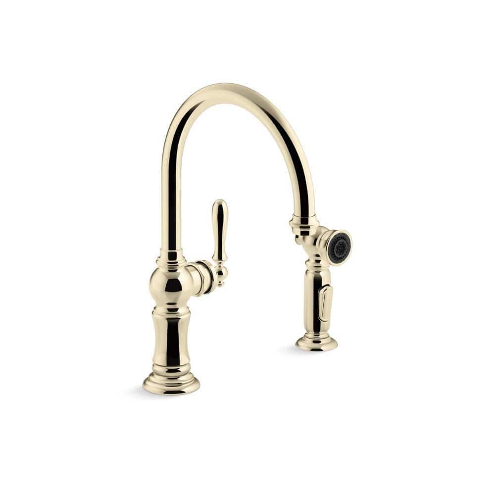 KOHLER Artifacts Single-Handle Standard Kitchen Faucet in Vibrant ...