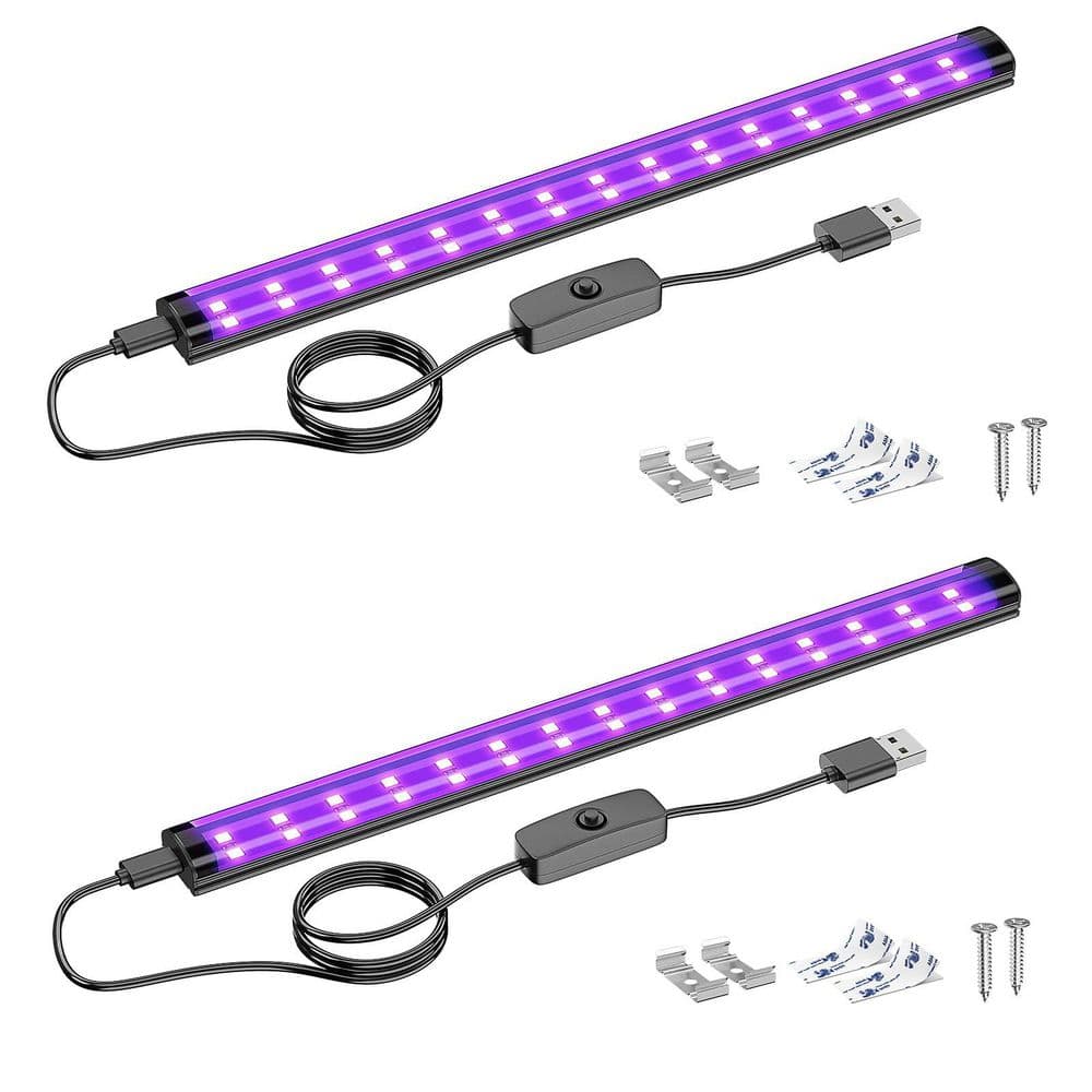 1 ft. Integrated LED Black Strip Light Fixture, 10W with Switch for ...