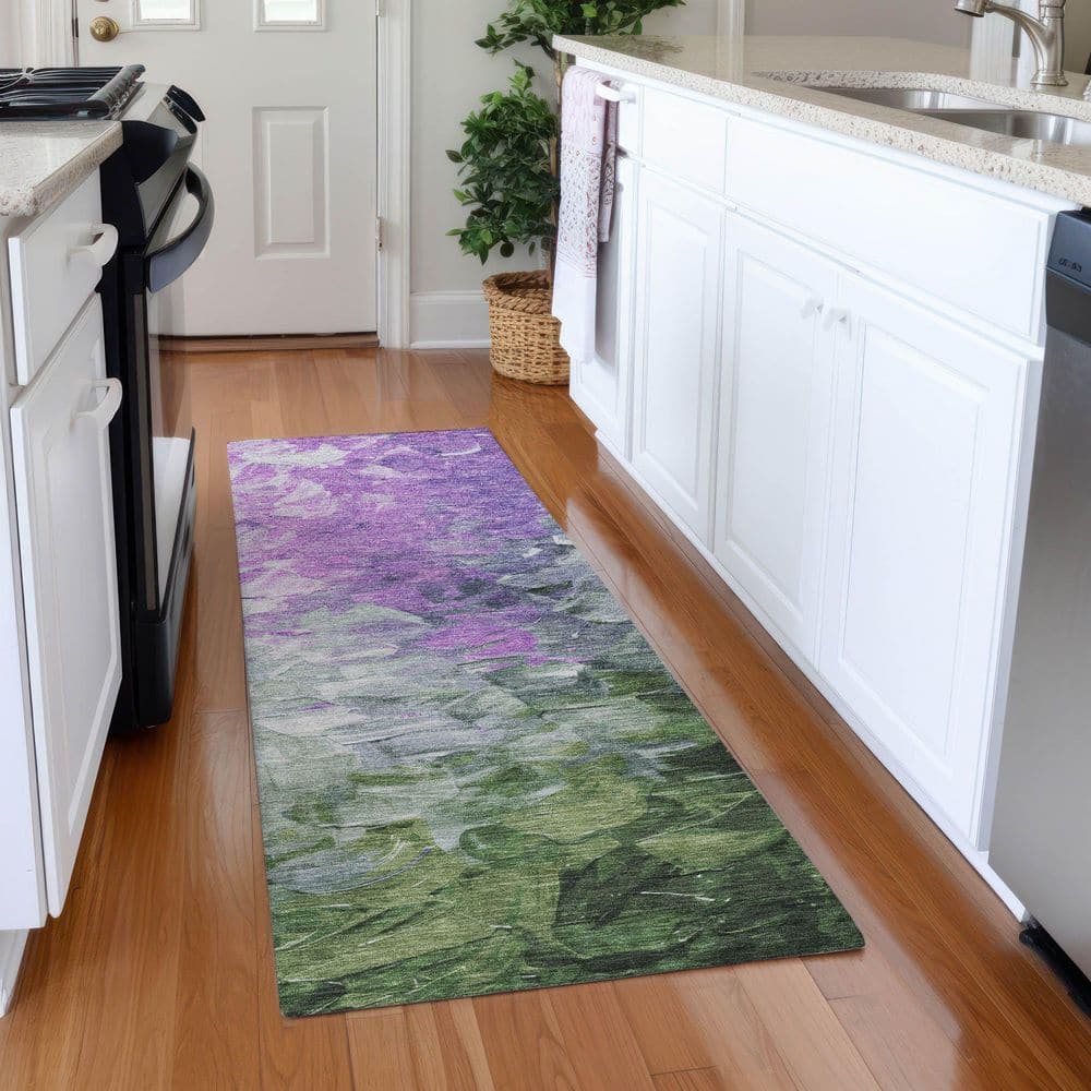 Addison Rugs Mayfield Premium Machine Washable Abstract AMF1674 Purple ...